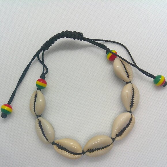 Jewelry | Authentic West African Shell Bracelet With Rasta Beads ...